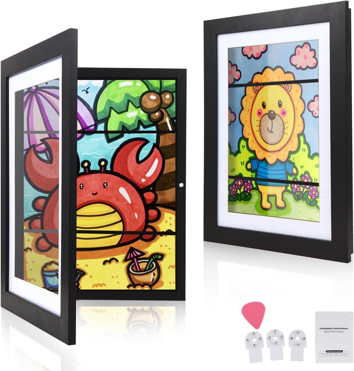 Amazon.com: BOKALAKA Kids Art Frame,2PCS Kids Artwork Frames Changeable ...