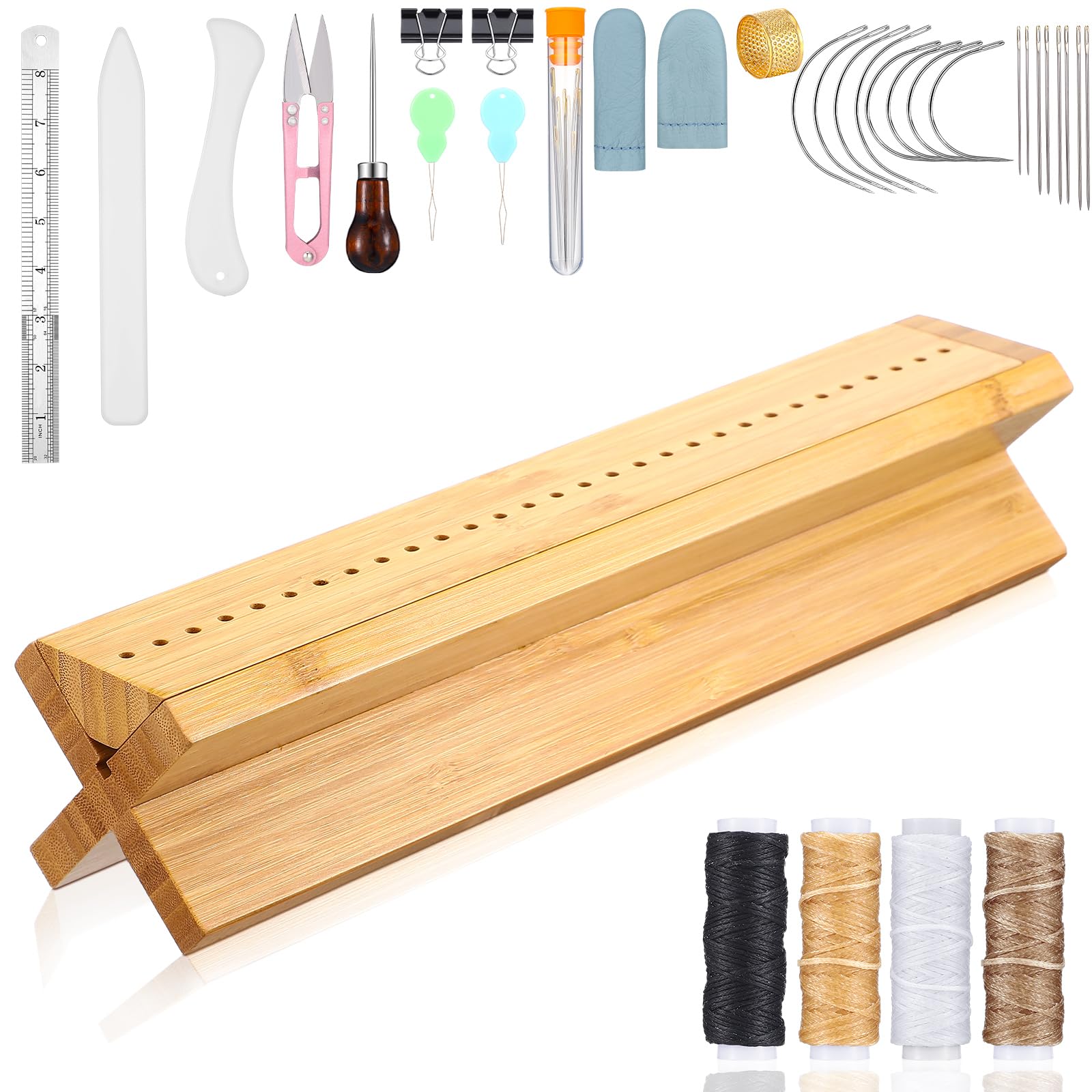 Amazon.com : Briwooody 34 Pcs Bamboo Book Binding Cradle with ...