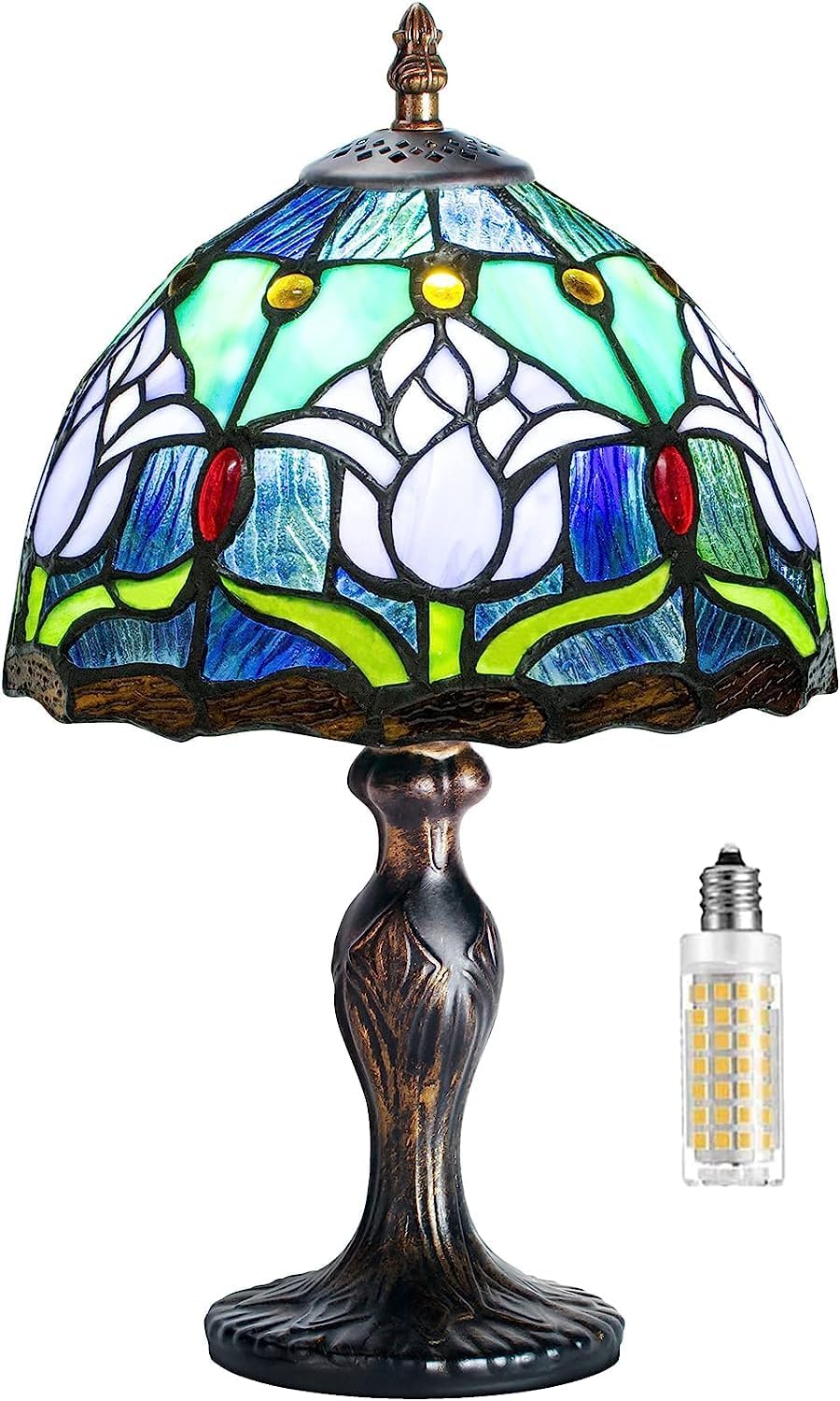 Home Supplies 10 Inches Blue Butterfly Tiffany Lamps, Stained Glass ...