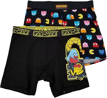 Pac-Man Mens 2-Pack Classic Video Game Underwear Boxer Briefs Small ...