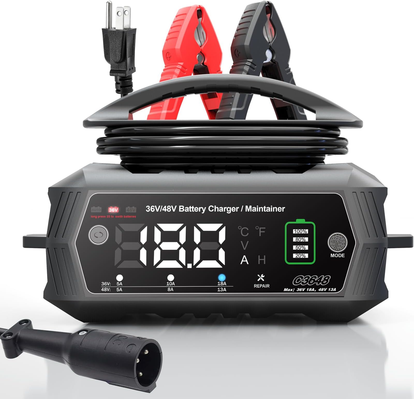 Amazon.com: Golf Cart Battery Charger, 36 Volt 18 AMP/48 Volt 13 Amp ...