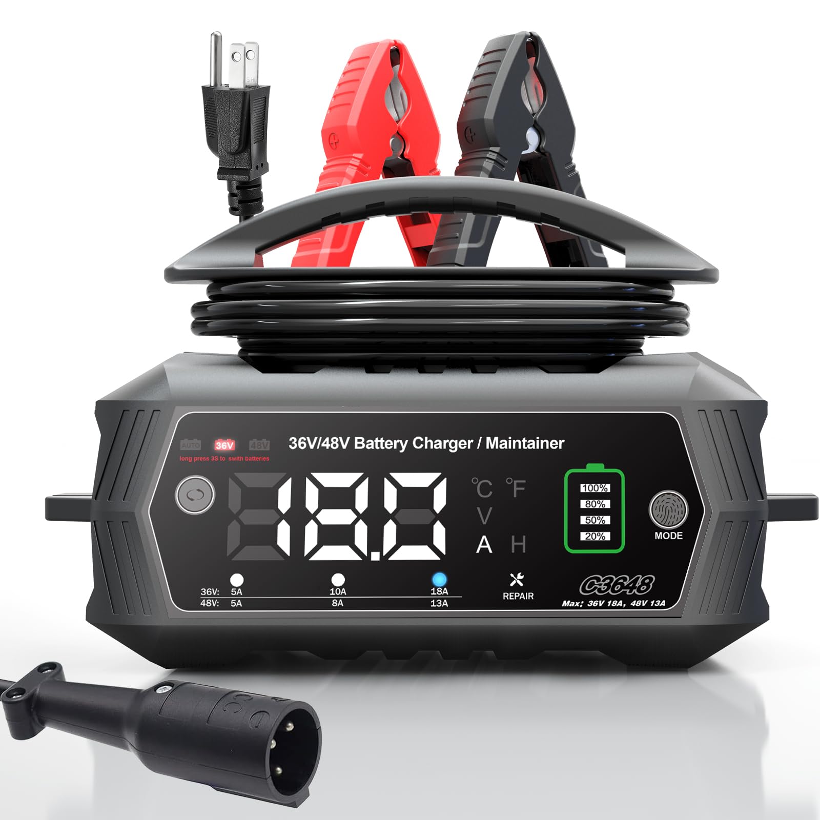 Amazon.com: Golf Cart Battery Charger, 36 Volt 18 AMP/48 Volt 13 Amp ...