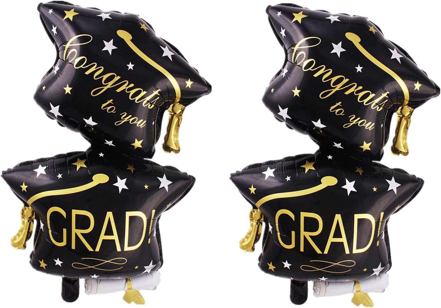 Amazon.com: Qualatex 41" Congratulations Grad Stars Foil Balloon ...