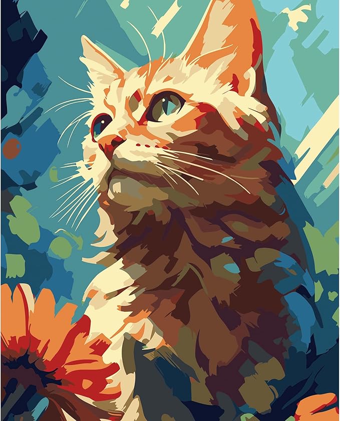 Amazon.com: SDYJQ Cat Paint by Numbers, Animal Paint by Numbers Kit for ...