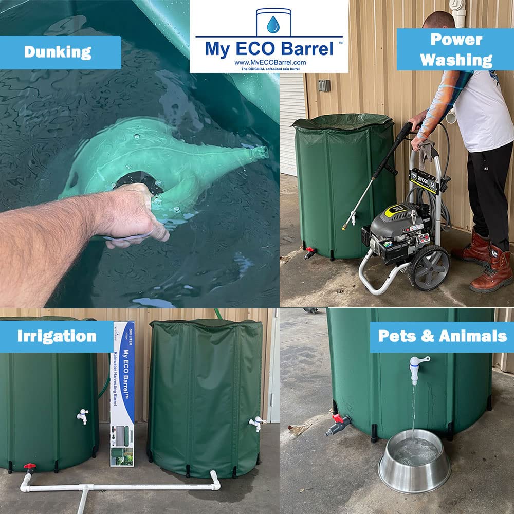 My ECO Barrel™ Rollable/Compressible 132 Gallon Rainwater Harvesting ...