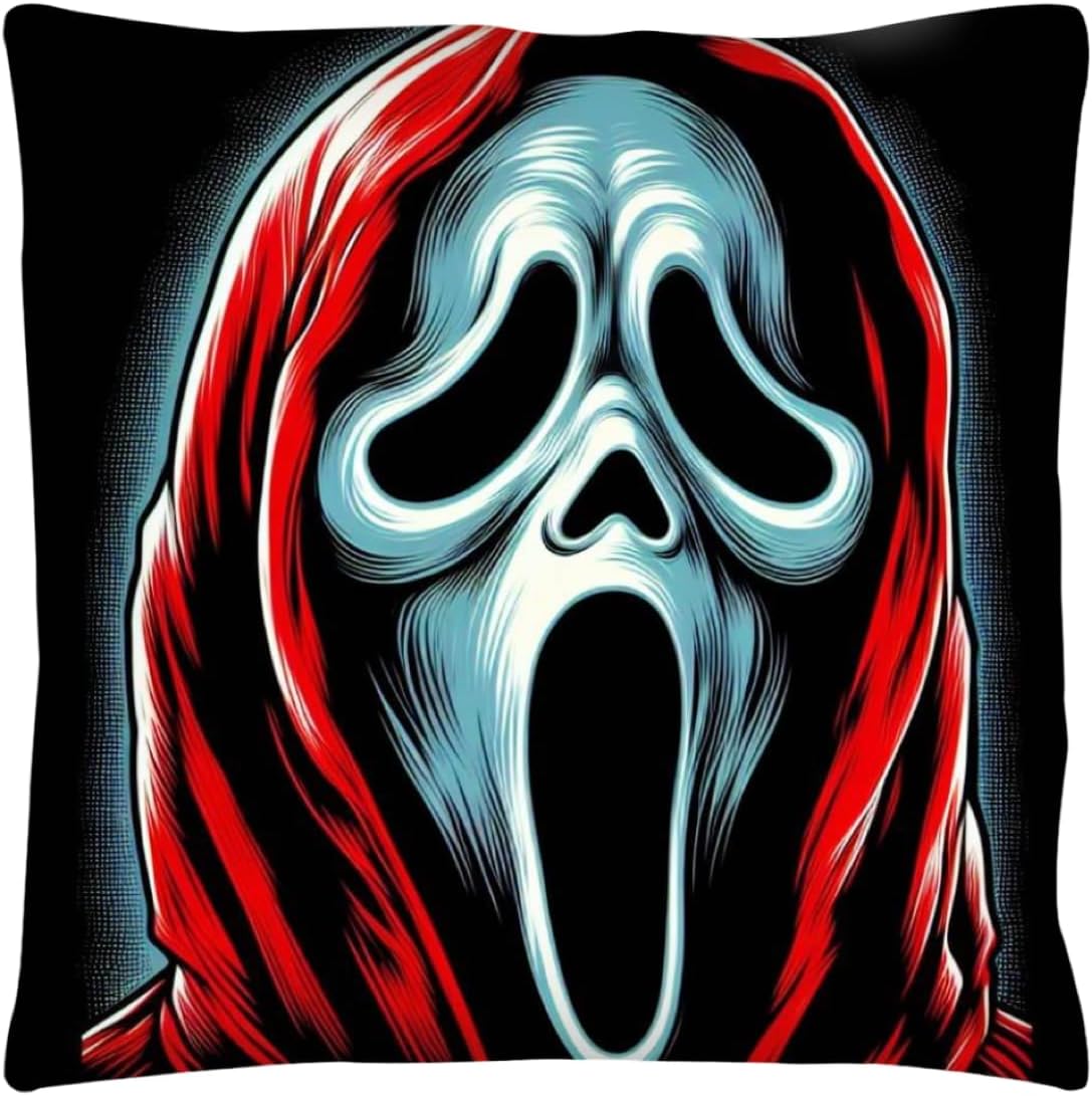 The Beach Stop Ghostface Scream Scary Horror Movie Themed Cushion Cover ...