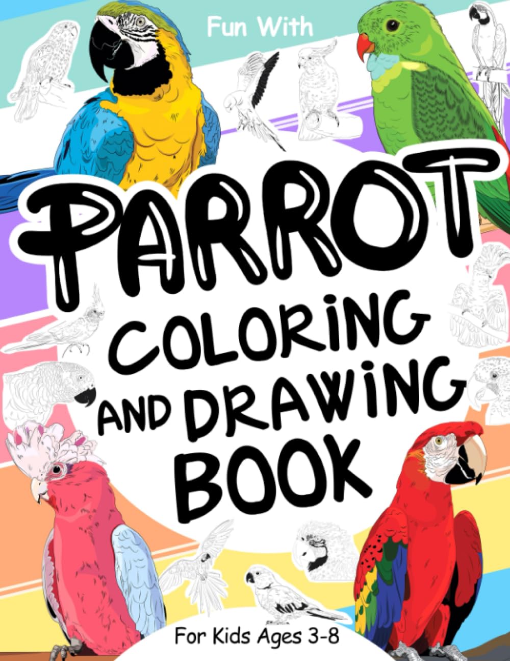 Coloring Parrot For Kids Parrot Coloring Book Worksheet Game For Kids