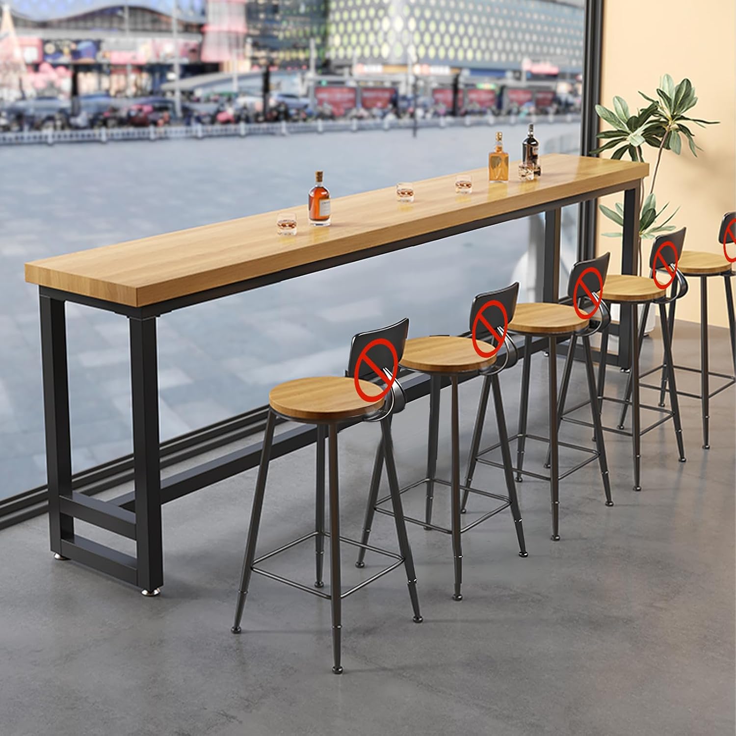 Amazon.com: TKKUPLG Farmhouse Bar Table, 2" Thick Pine Wood Rustic ...