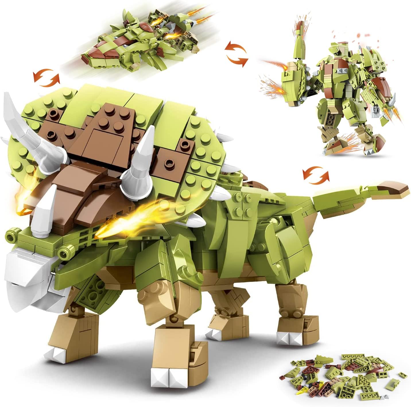 Amazon.com: HOGOKIDS Dinosaur Building Toy Set - 445 PCS Dinosaur ...
