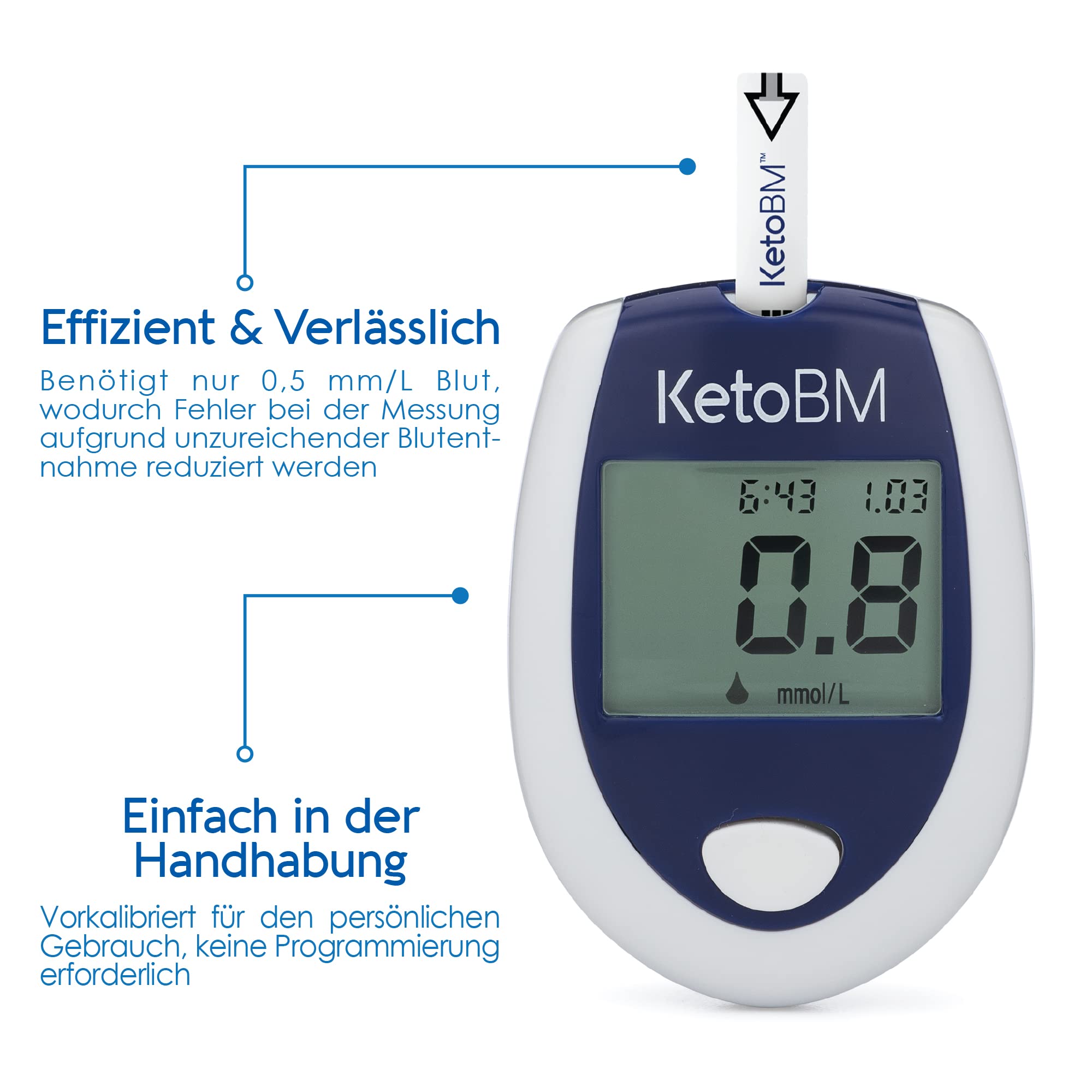 Snapklik.com : KetoBM Blood Ketone Meter Kit For Keto Diet Testing ...