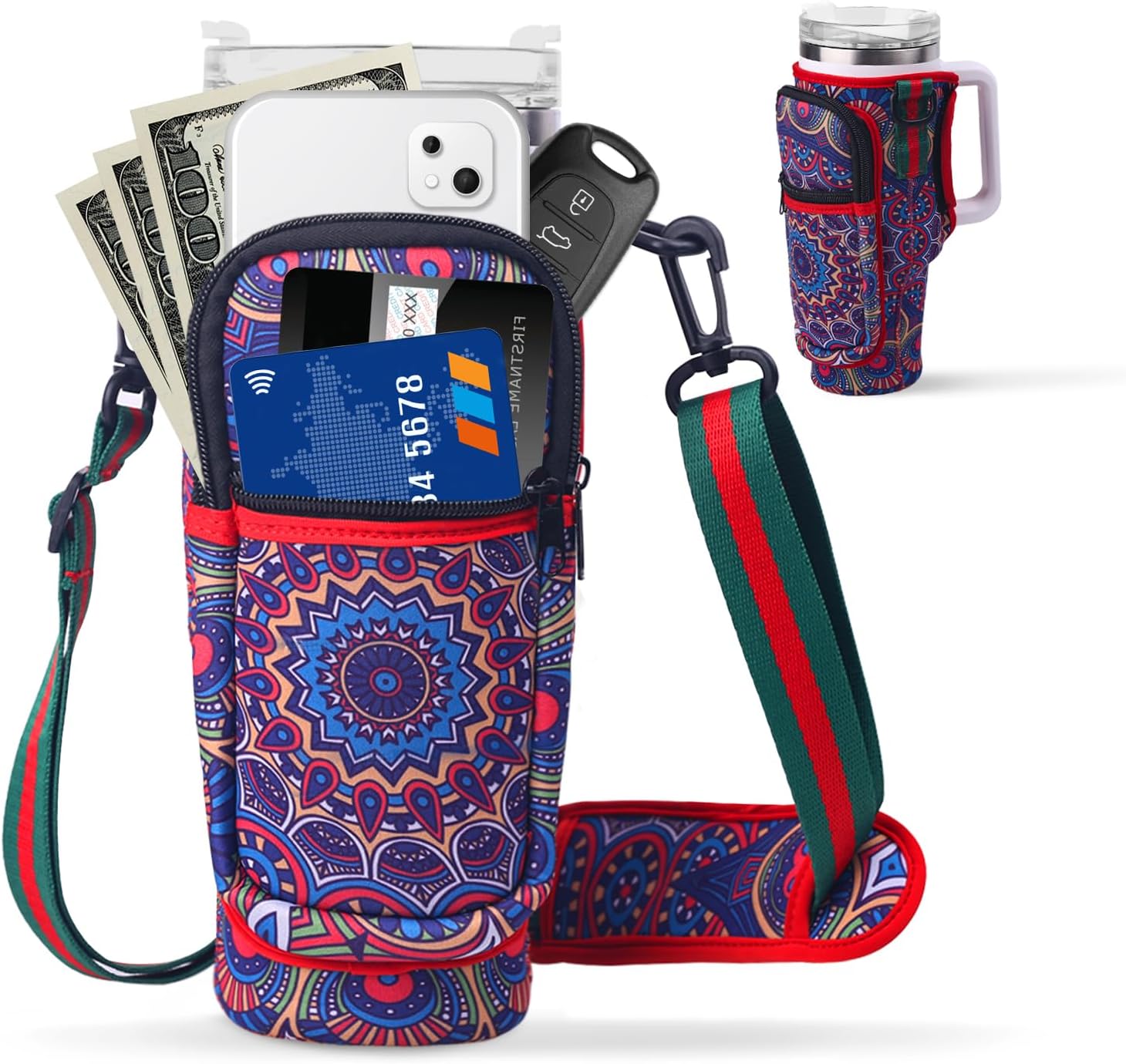 Amazon.com: Water Bottle Carrier Bag for Stanley 40 oz Tumbler with ...