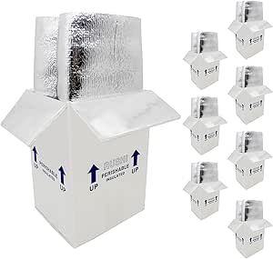 ELAZEKES 7x6x10“ Small Insulated Shipping Boxes for Frozen Food, 8 Pack ...