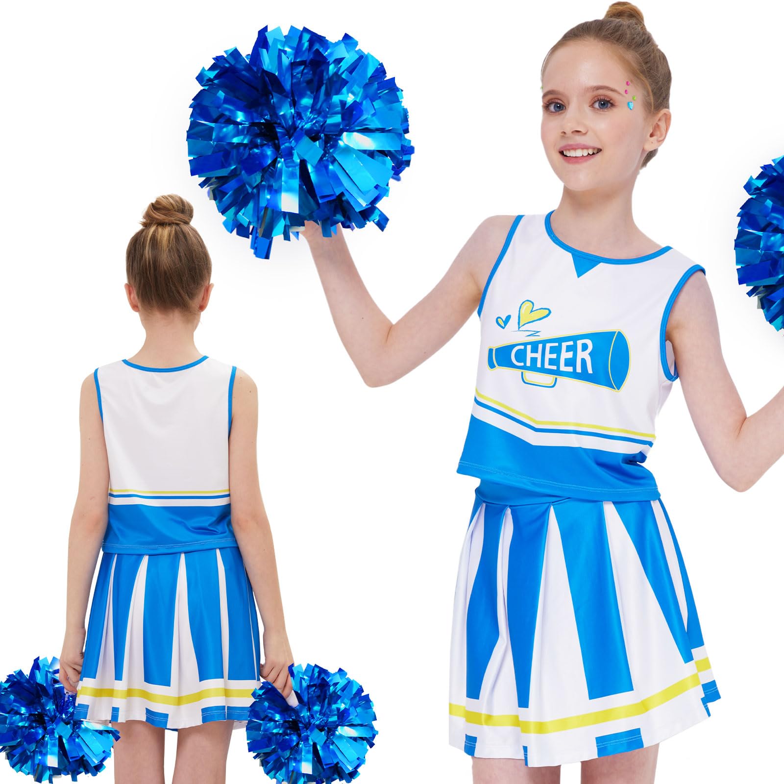 Snapklik.com : PARTTELY Girls Cheerleader Costume Outfit Set