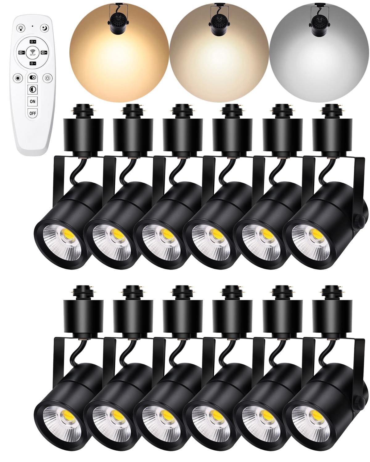 Motrackcao LED Track Lighting Heads,2700K-6500K Stepless Dimming H Type ...