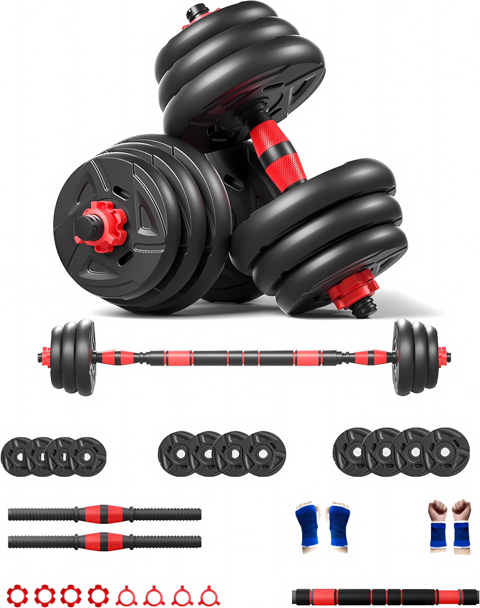 WAMIT 4 in1 Adjustable Dumbbell Weights Set,Free Weight Set with ...