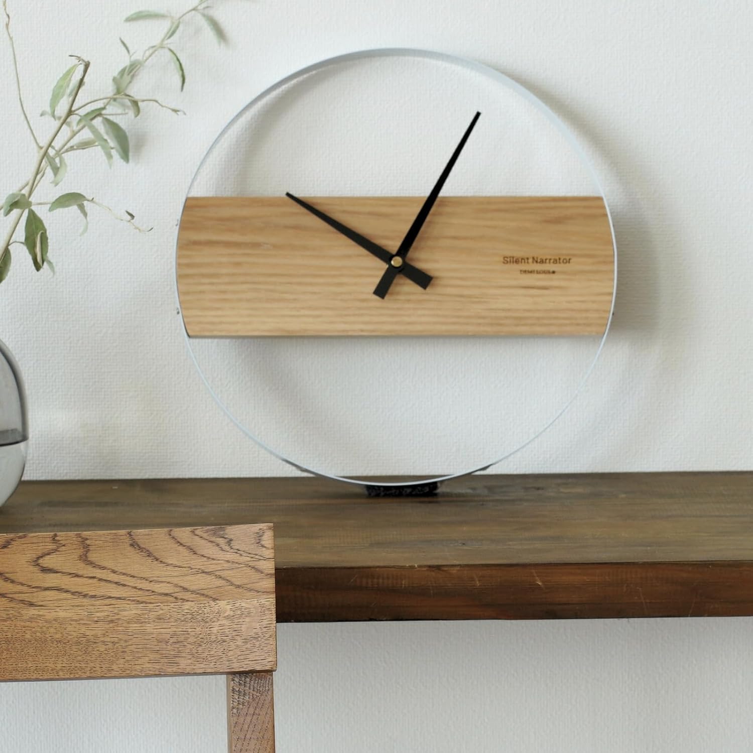 Amazon.co.jp: Silent Narration 掛け時計 おしゃれ 木製 シンプル モダン ミニマリスト 個性的 スタイリッシュ インテリア リビング 寝室 プレゼント 引っ越し ...