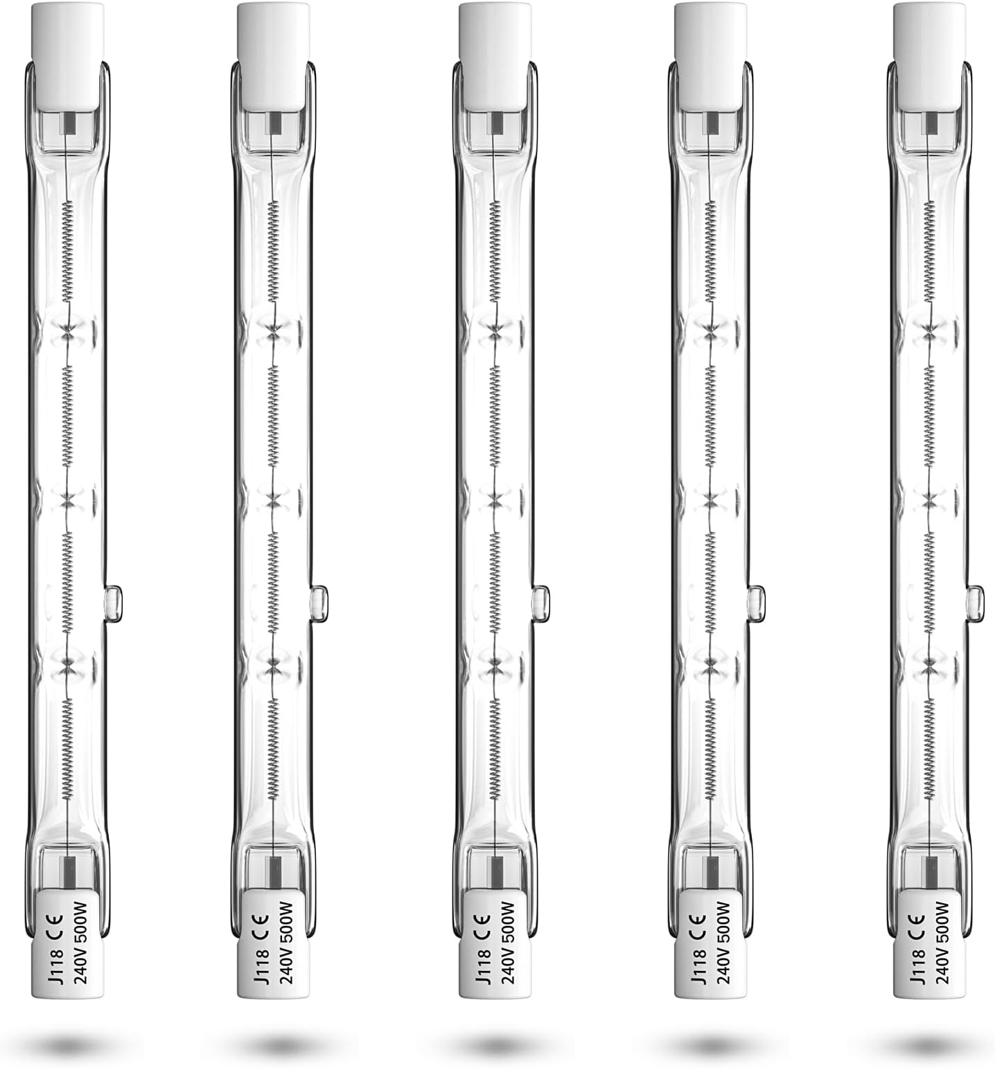 Jaenmsa R7S Halogen Leuchtmittel 118mm 200W 230V, 5er Pack Halogenstab ...