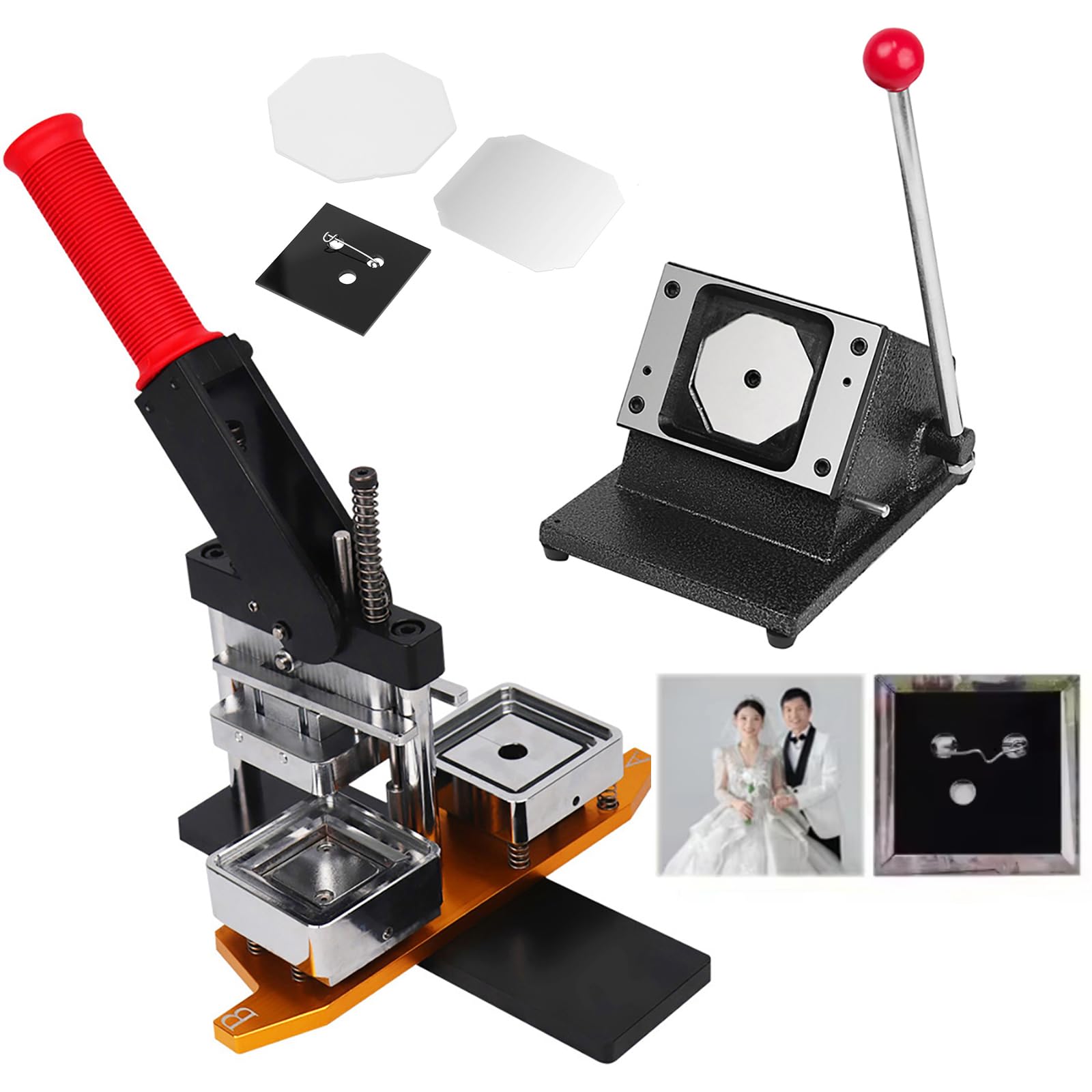 HTONVK Square Button Badge Making Machine Kit,Diy Rectangle Photo ...