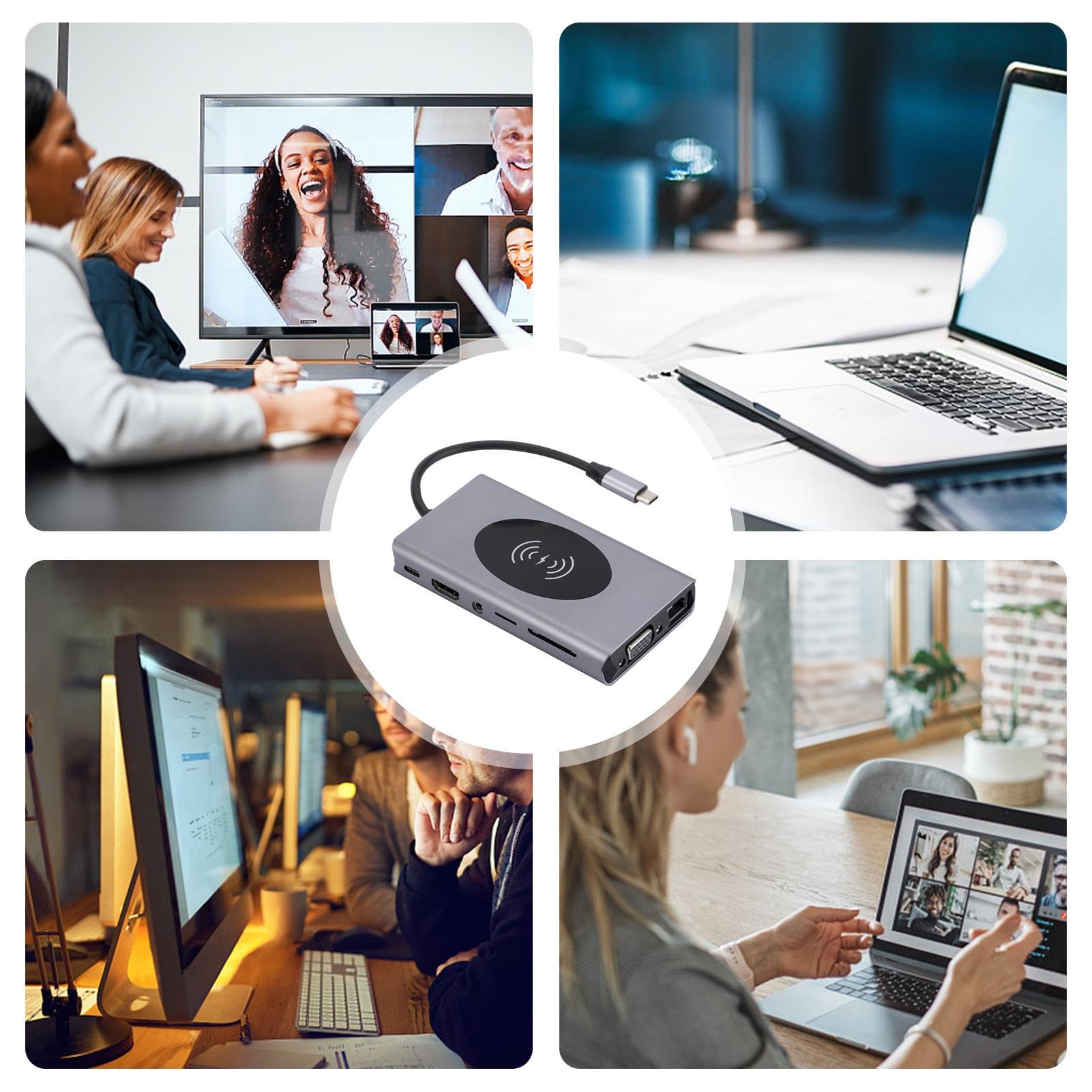 Buy Laptop Docking Stations, 12 in 1 Type C Dual Monitor Multiport ...