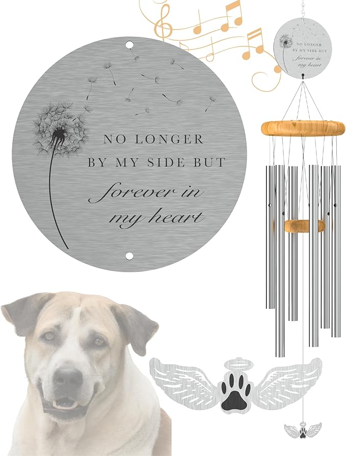 Amazon.com : Pet Memorial Wind Chime for Dogs - Perfect Rainbow Bridge ...