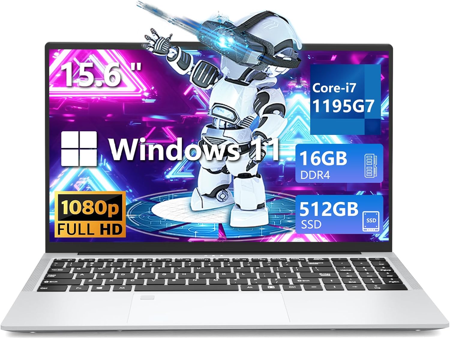 PC Portatile 15,6 Pollici, Notebook Core I7-1195G7 CPU, Windows 11 ...