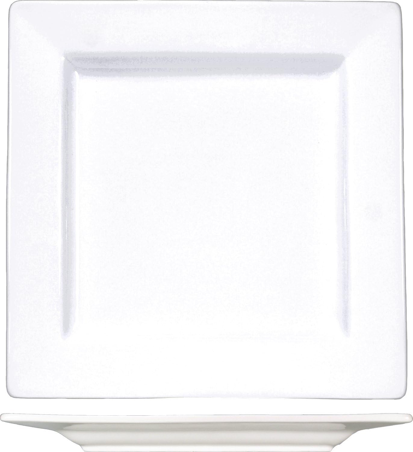 Amazon.com | ITI EL-10 10-3/4-Inch Elite Square Plate, 12-Piece, White ...
