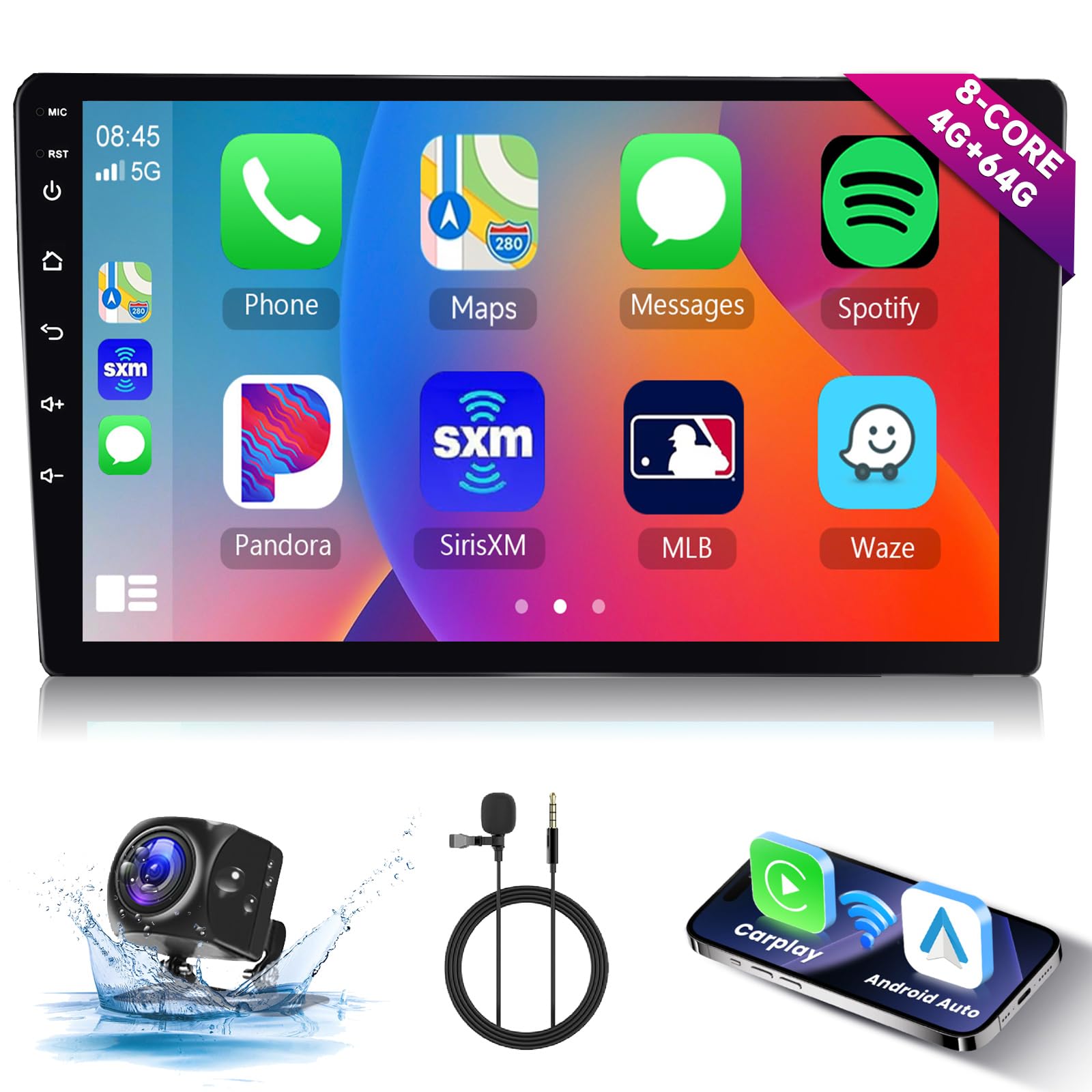 Snapklik.com : 4G+64G 8 Core Android Car Radio 9 Inch Double Din