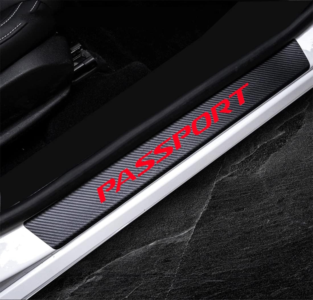 Amazon.com: GODTERA 4Pcs Car Door Sill Protector Reflective 4D Carbon ...