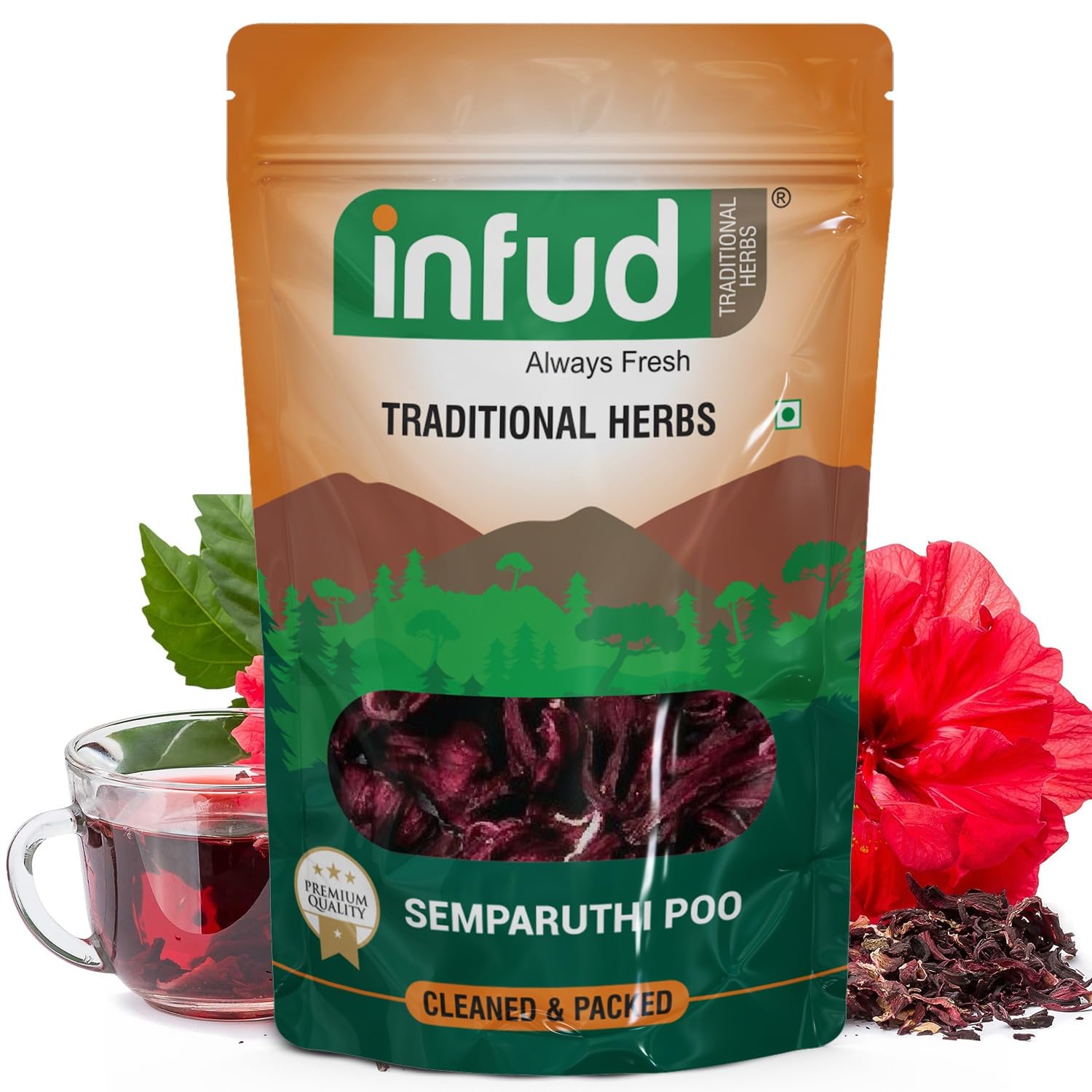 INFUD Dried Hibiscus Flower Semparuthi poo | NATURAL COLORANT | Used ...