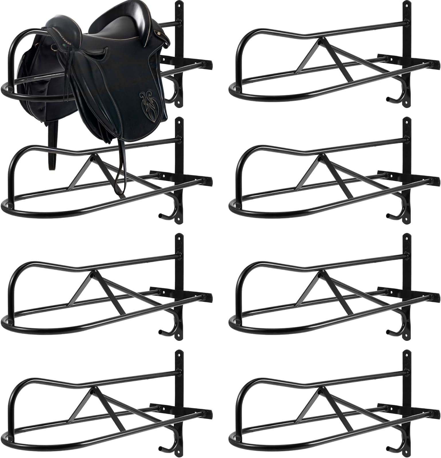 Amazon.com: Paterr 4 Sets Saddle Rack Wall Mounted Saddle Stand, 20.3 x ...