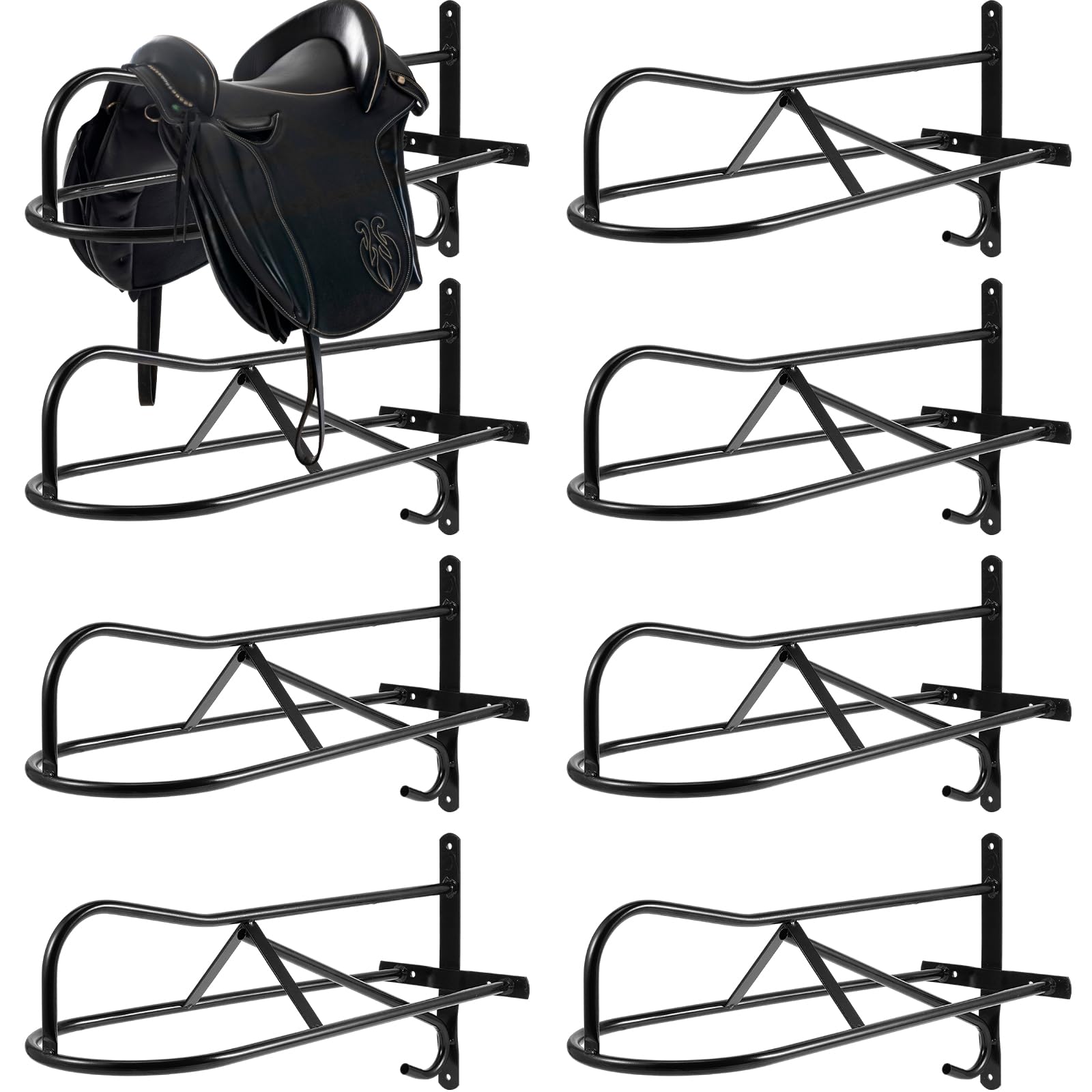 Snapklik.com : 8 Sets Saddle Rack Wall Mounted Saddle Stand, 20.3 X 11. ...