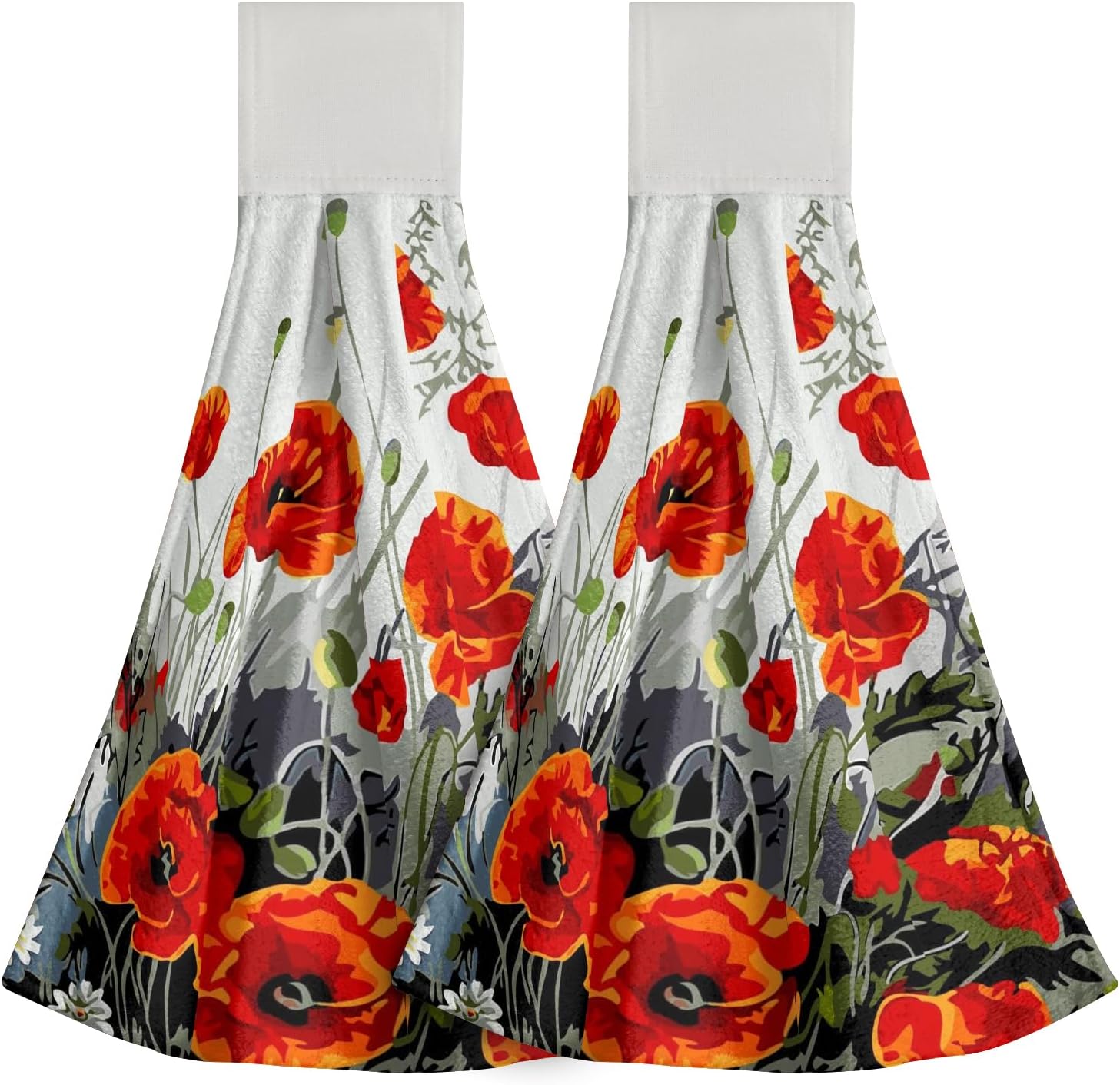 Amazon.com: Giwawa Spring Poppy Hanging Kitchen Towels with Loop Set of ...