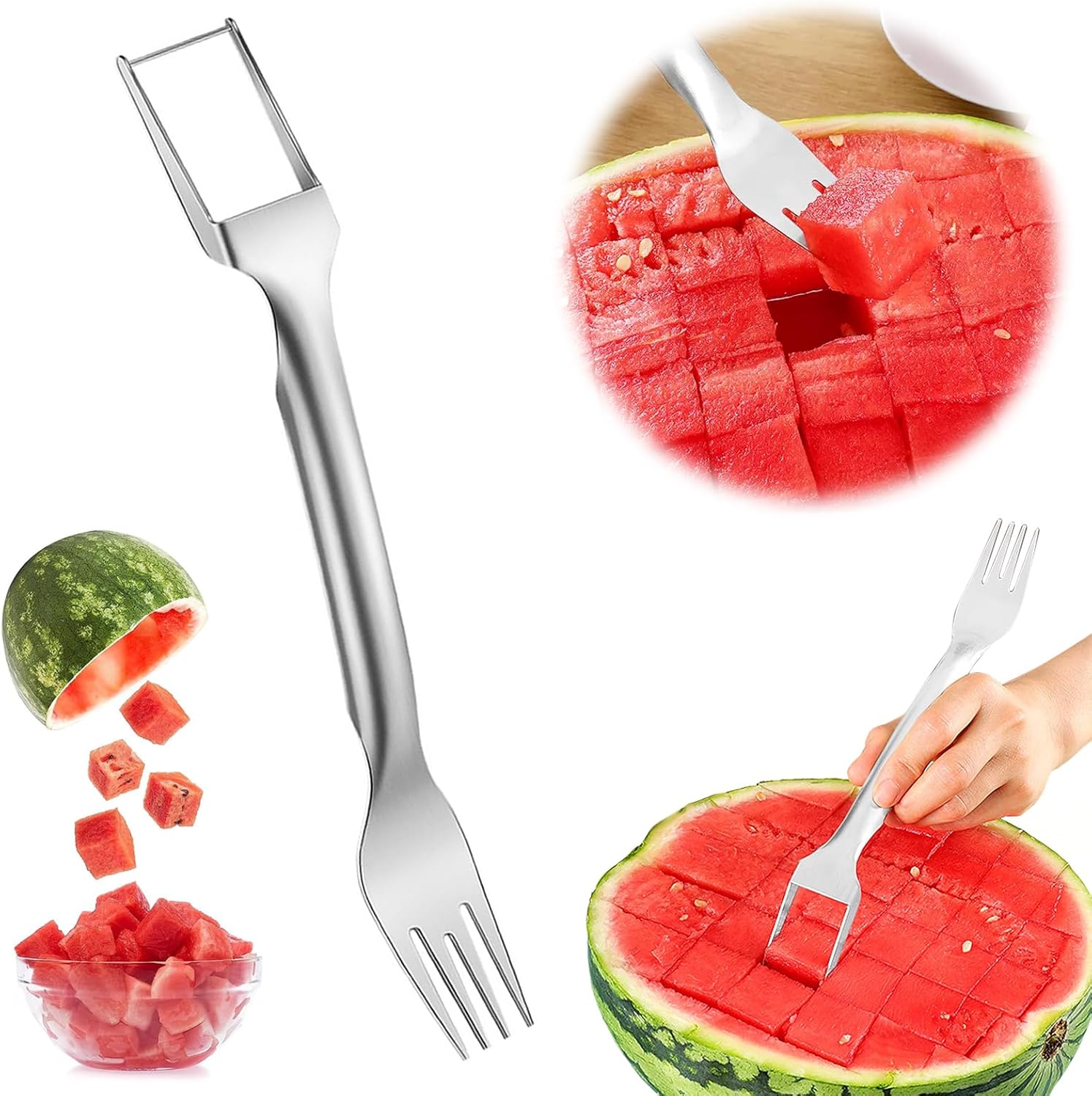 Amazon.com: Watermelon Cutter Slicer Fruit Tool - 2-in-1 Stainless ...
