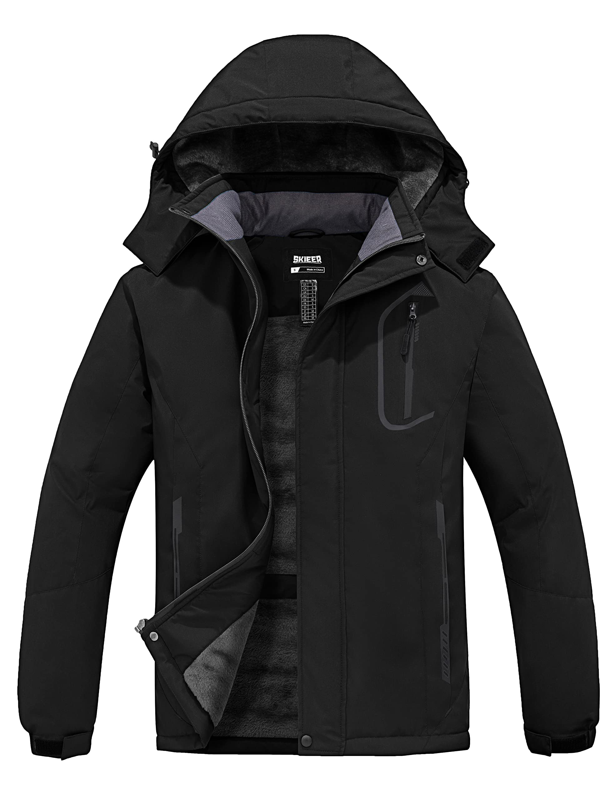 Snapklik.com : Skieer Mens Snow Jacket Warm Fleece Lined Waterproof ...