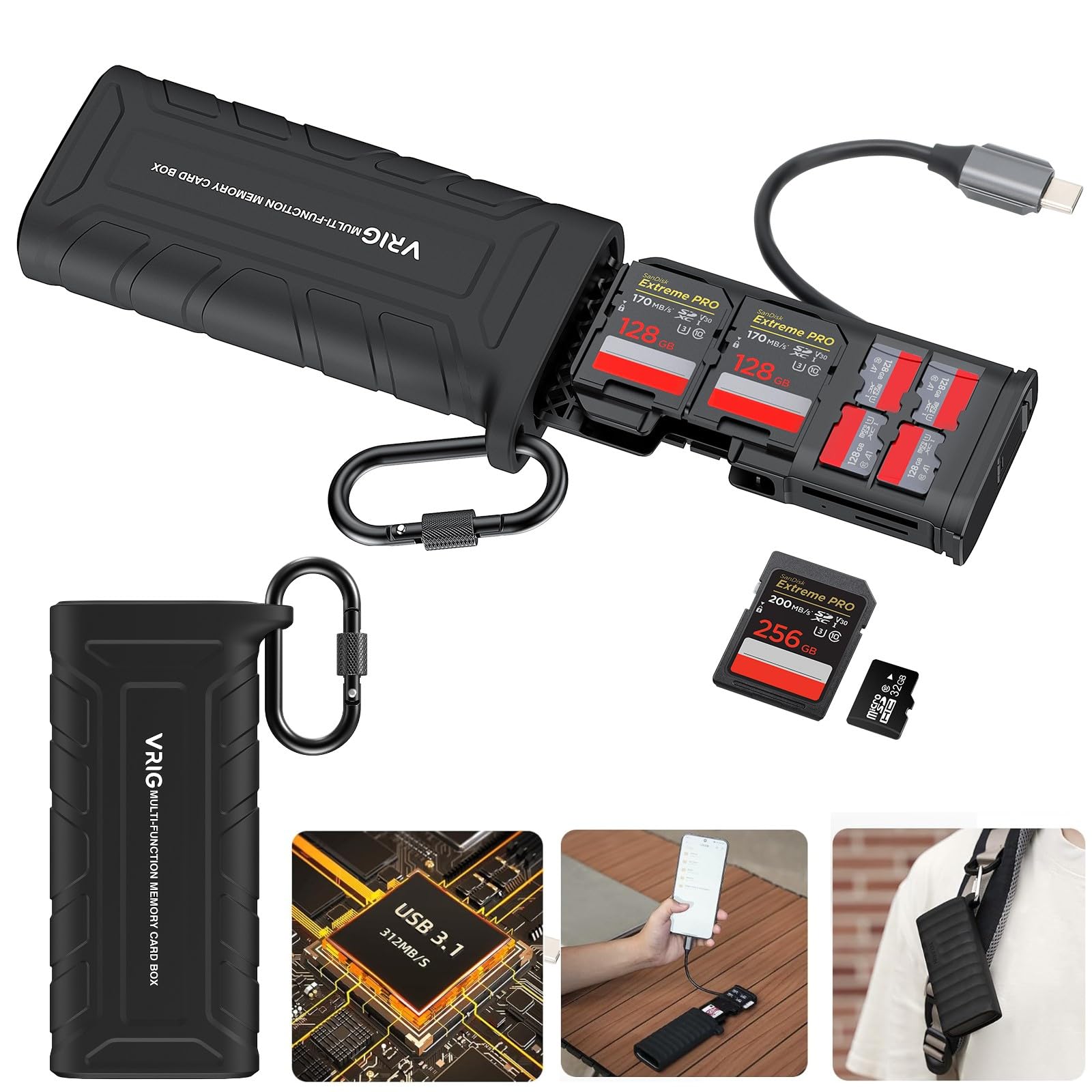 High-Speed Multi Memory Card Reader & Writer Type-C USB 3.1 Micro SD ...