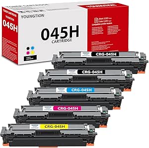 Amazon.com: High-Yield 045H 045 Toner Cartridge Set 5-Pack(2BK/C/M/Y) Compatible CRG-045H ...