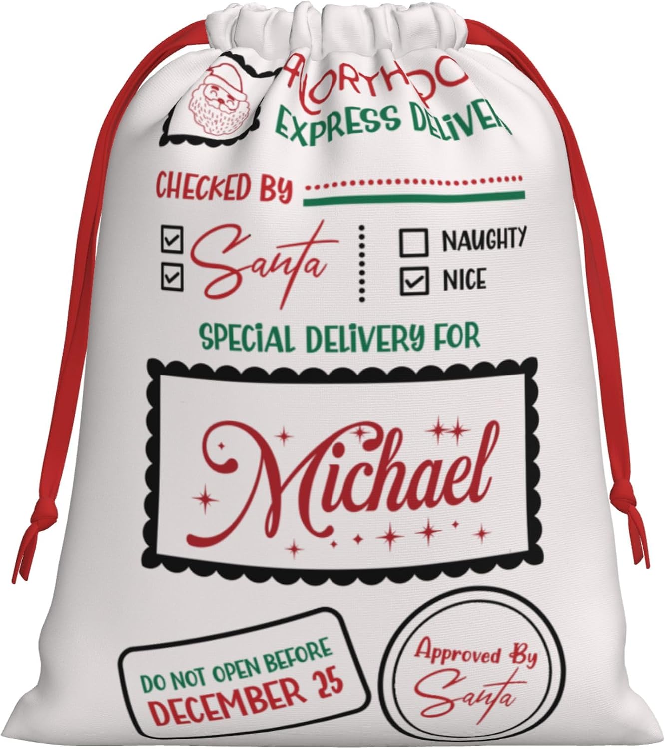 Amazon.com: AOOCHUSS Personalized Santa Sack with Name - Custom ...