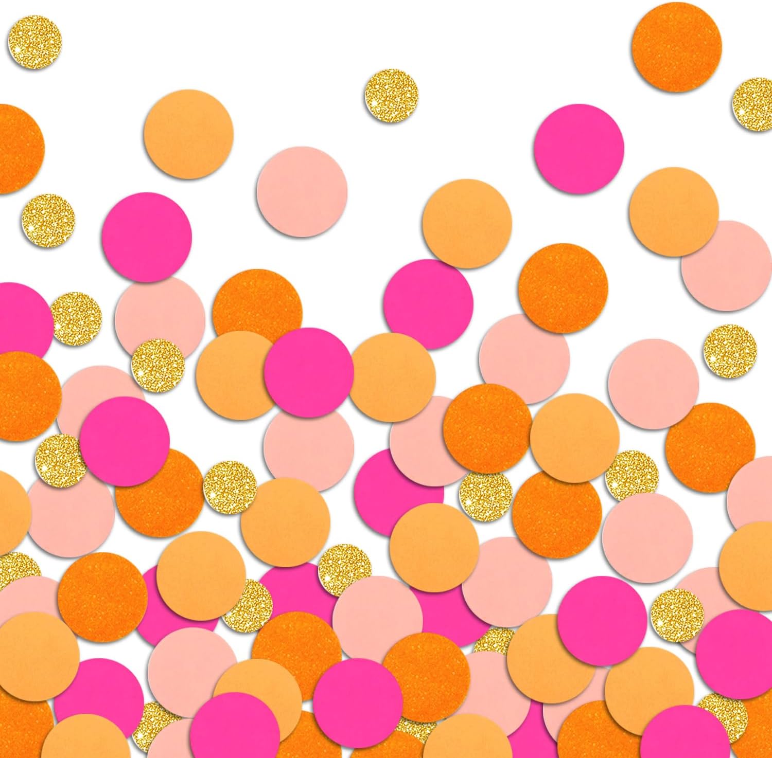 Amazon.com: Letjolt Pink Orange Paper Confetti Glitter Golden Scatter ...
