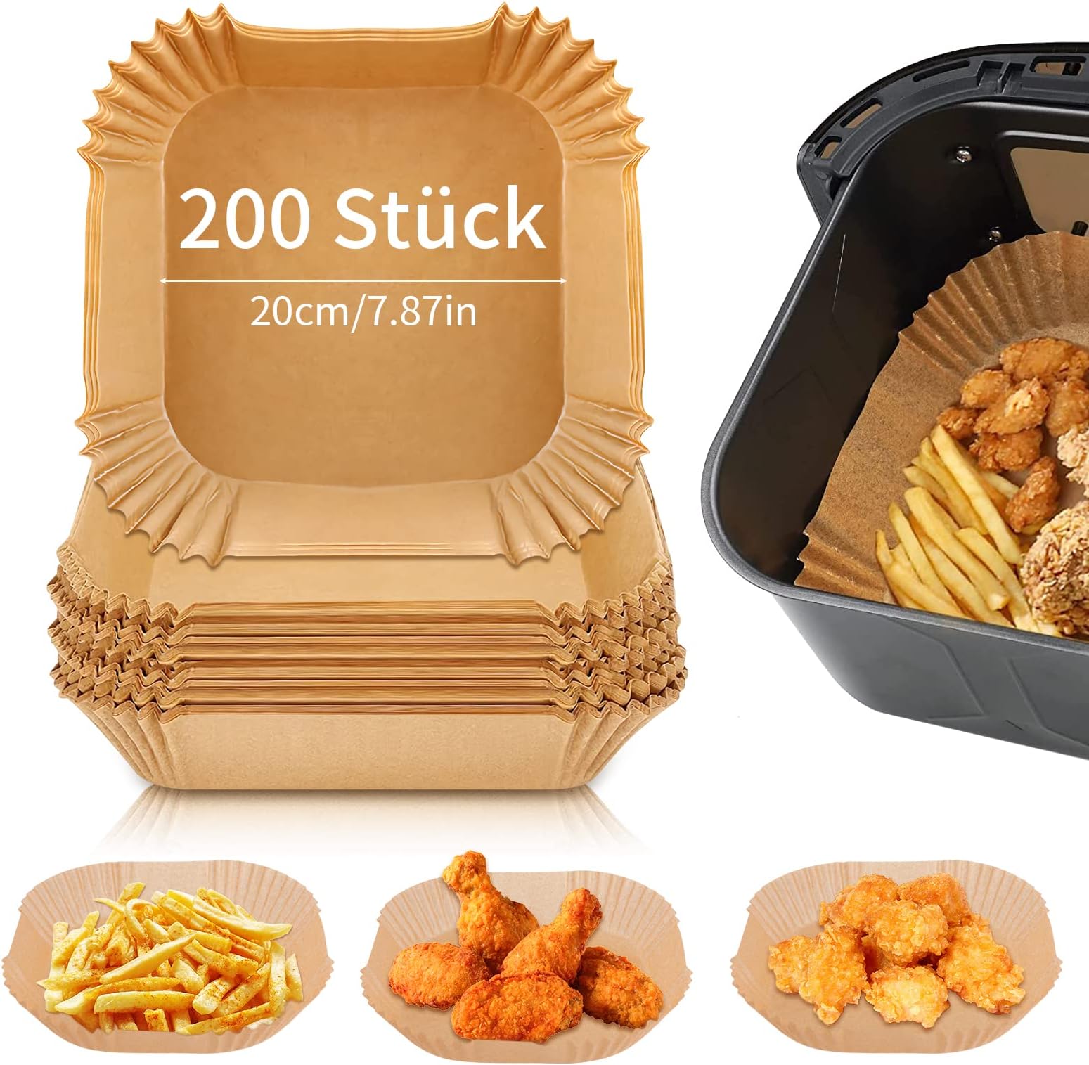 Tallgoo Backpapier für Heißluftfritteuse,Backpapier Air fryer Rund,200 ...