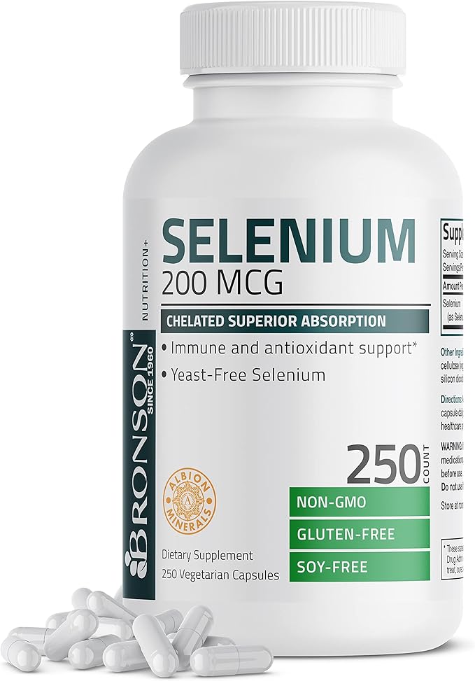 Amazon.com: Bronson Selenium 200 mcg – Yeast Free Chelated Amino Acid ...