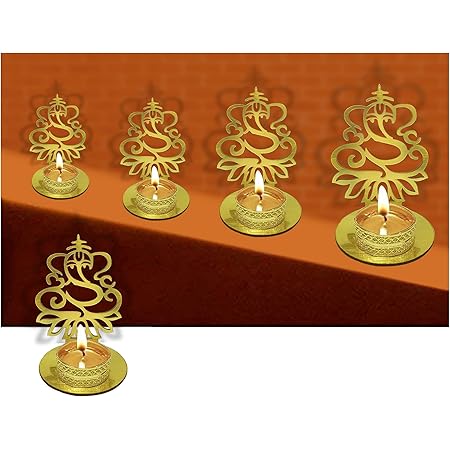 Amazon.com: SATVIK Lord Ganesha Shadow Diya for Diwali Decoration Gift ...