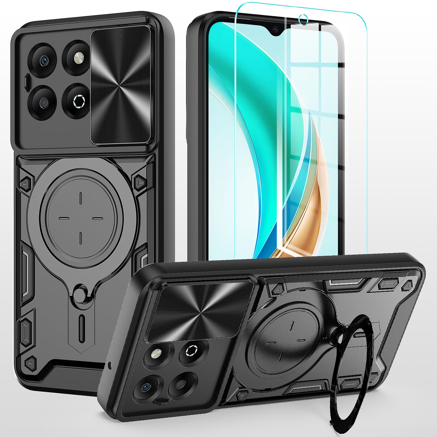 XRCS for Honor X6B Case,with Camera Lens Cover Slider 1Pack Screen ...