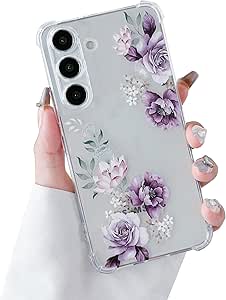 DEFBSC Soft Case Compatible with Samsung Galaxy A15 4G/5G, Clear Floral Flower Pattern Print ...