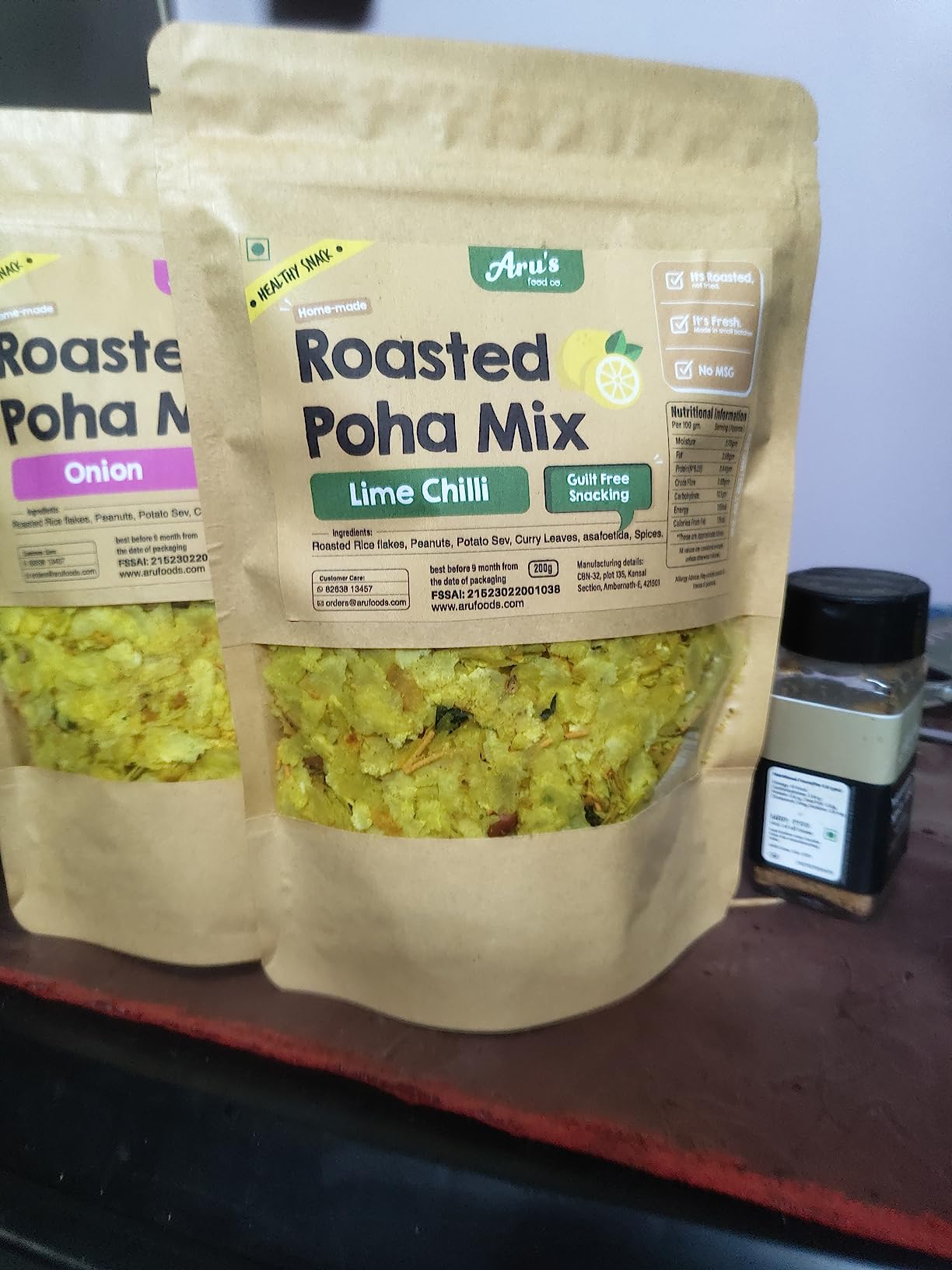 Aru's Premium Roasted Crispy Poha Mix | Lime Chilli and Spicy Peri Peri ...