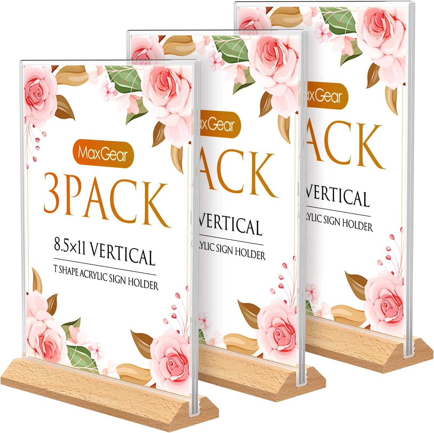 Amazon.com : MaxGear 8.5 x 11 Acrylic Sign Holder 6 Pack, Clear Table ...