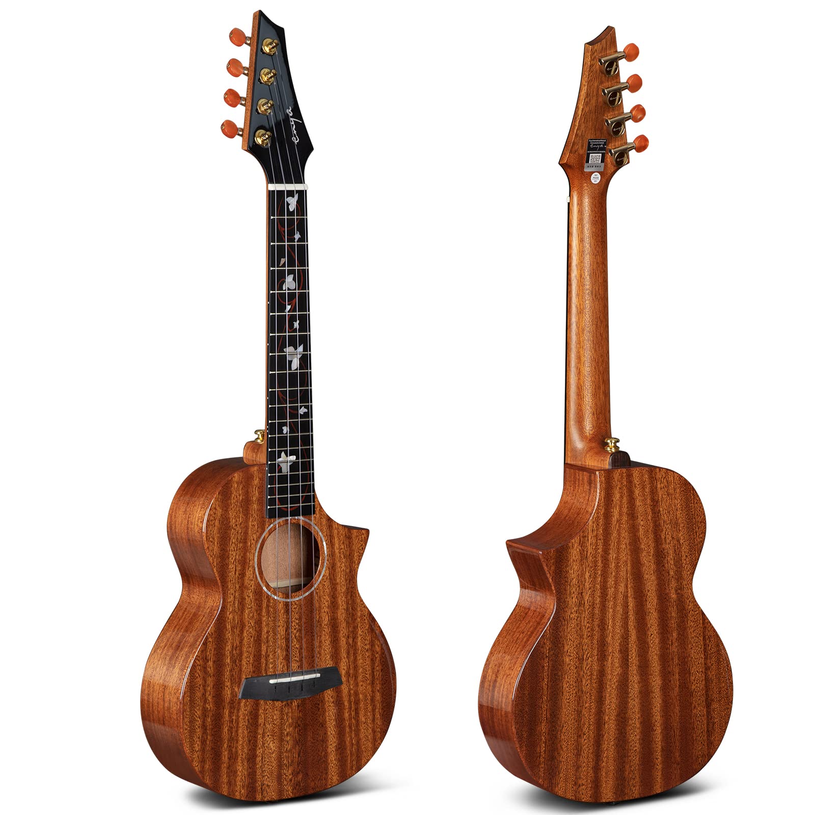 Snapklik.com : Enya Tenor Ukulele 26 Inch AAA Solid Mahogany Cutaway Gloss Ukelele For Beginner ...