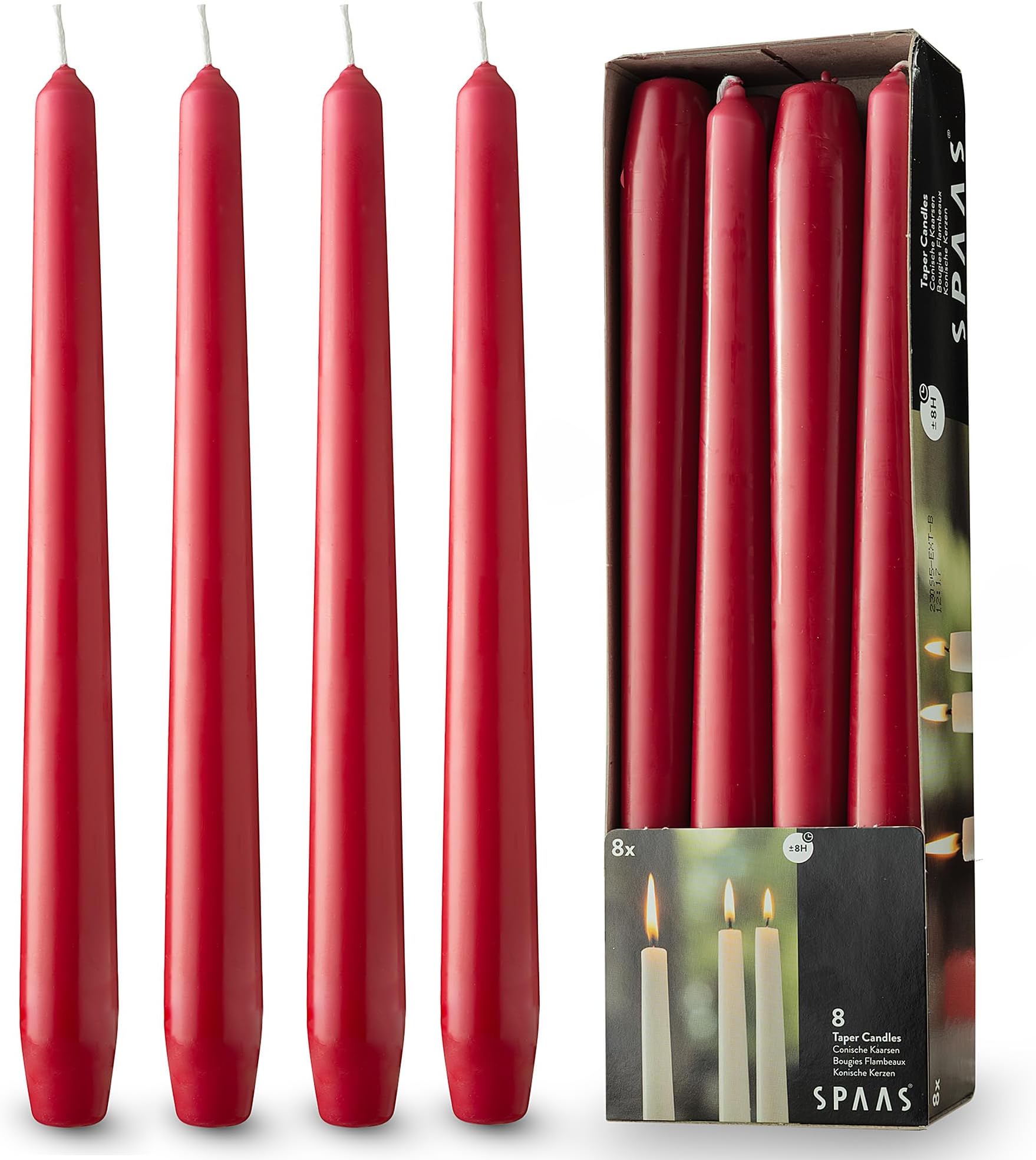 Amazon.com: HELLY 14 Pack Tall Red Taper Candles - 10 Inch Red Dripless ...