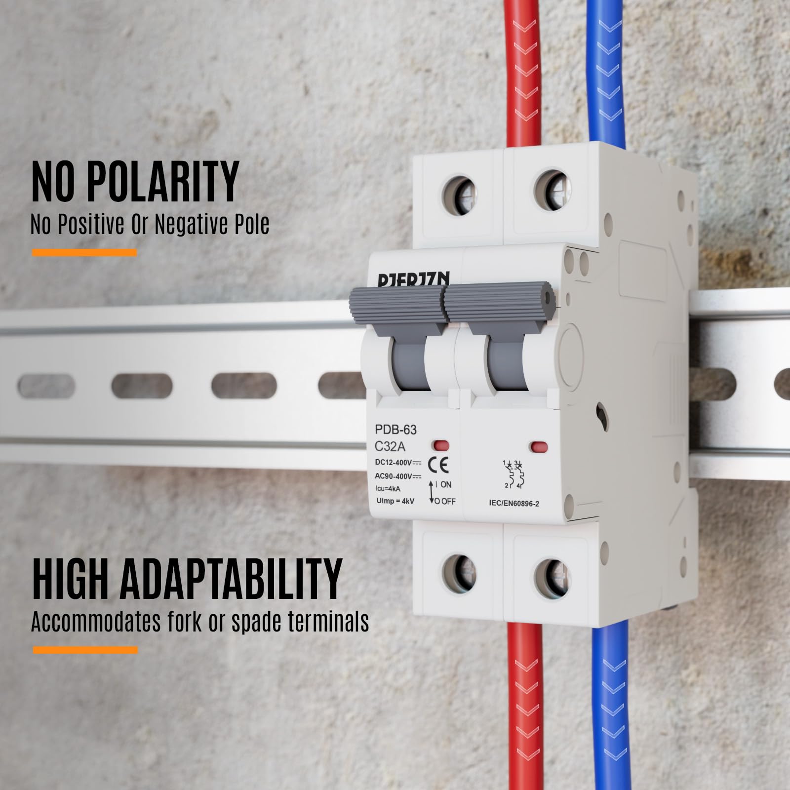 Snapklik.com : Pjerjzn Miniature Circuit Breaker 400VDC/AC 32A 2 Pole ...
