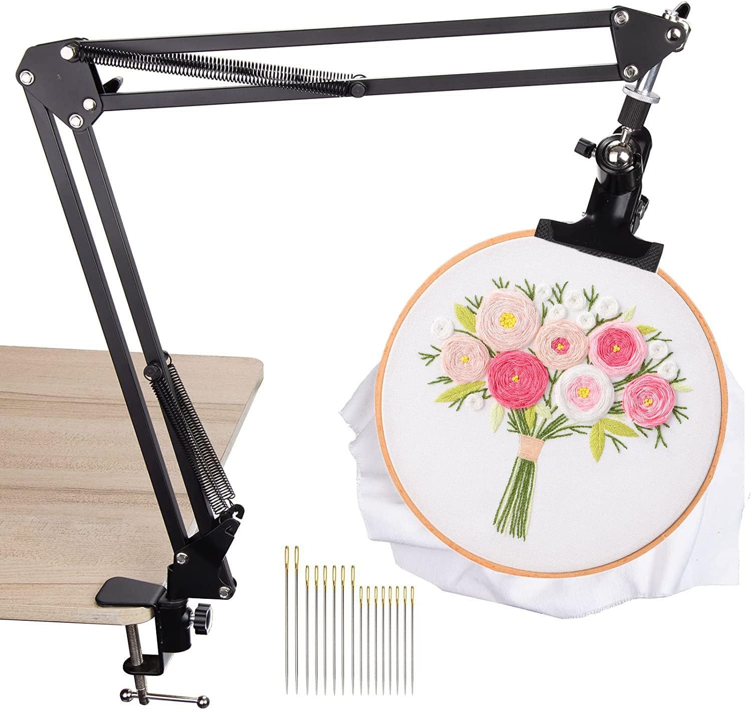 Amazon.com: Adjustable Metal Embroidery Stand, 360°Rotated Embroidery ...