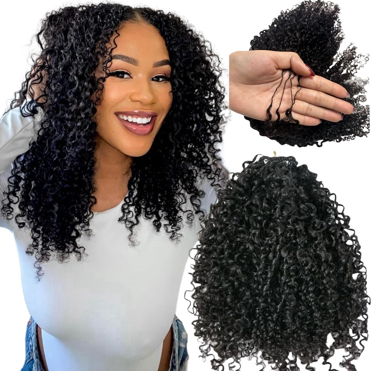Amazon.com : Knotless Pre-Separated Crochet Hair Extensions Kinky Curly ...